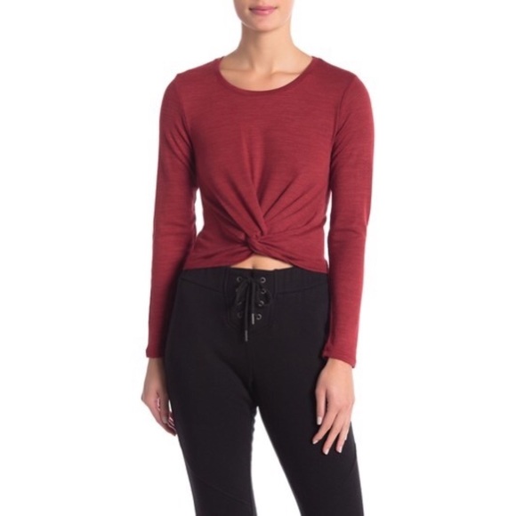 Cotton On | Tops | Twist Front Long Sleeve Lounge Tee In Red | Poshmark
